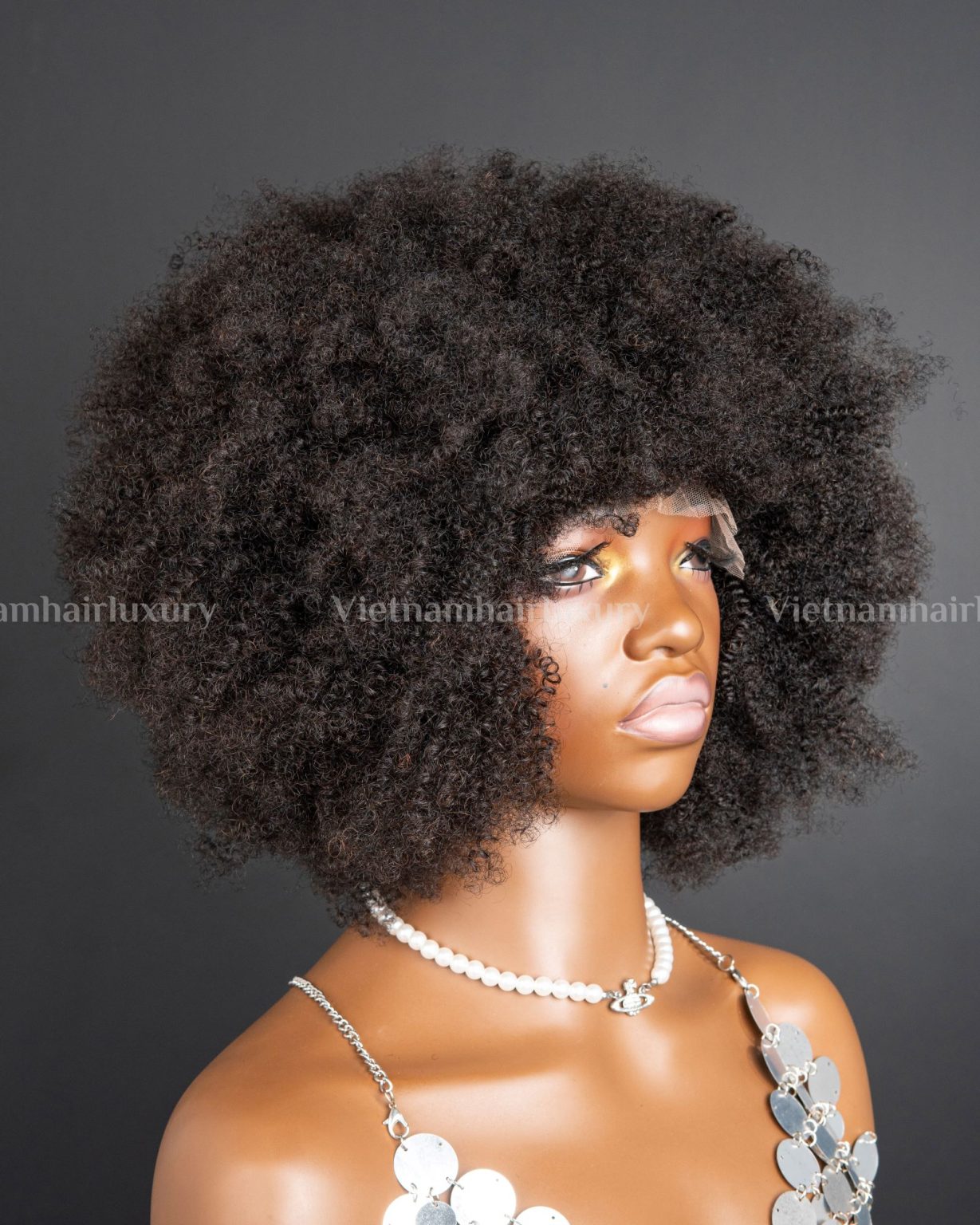 12” Afro curly fringe Wig – Vietnamhairluxury